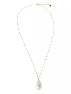 YI COLLECTION 18kt Yellow Gold Kintsugi Necklace - Silver