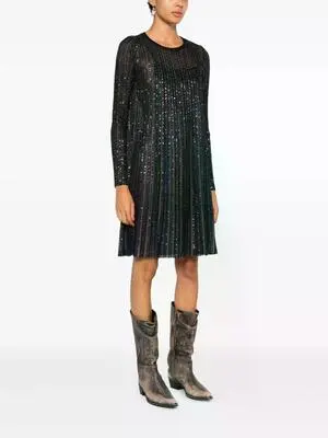 Missoni Striped Embellished Dress - Black