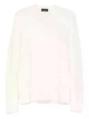 ROBERTO COLLINA Crew-neck Textured Knit Sweater - White