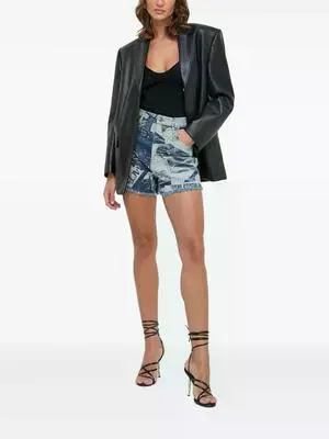 Versace Printed Frayed Hem Shorts