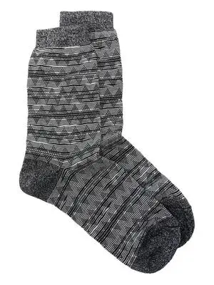 Missoni Zig-zag Patterned Socks - Black