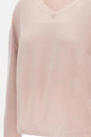 STEFANO MORTARI Fine Knit Cashmere V-neck Pullover - Rosa