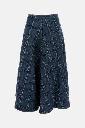 STEFANO MORTARI Wide Denim Midi Skirt