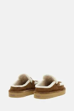 Fendi Suede And Sheepskin Sabots