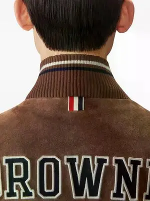 Thom Browne Suede Knit-detail Bomber Jacket