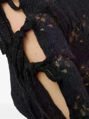 WON HUNDRED Tie-detailed Knit Top - Black