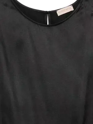 PUROTATTO Crew Neck Sleeveless Top - Black