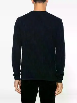 John Varvatos Diamond-knit Sweater