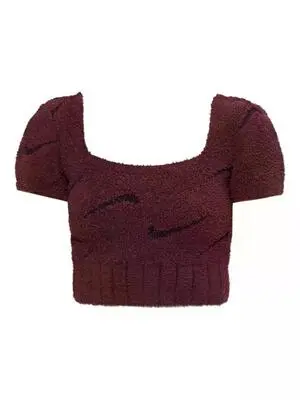 Nike Phoenix Bouclé Square-neck Top - Red