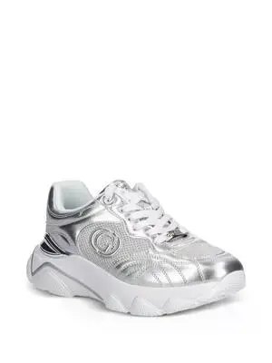 Guess Perforated Logo Low-top Sneakers - Silver