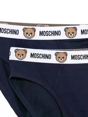 Moschino Logo-detail Briefs - Blue