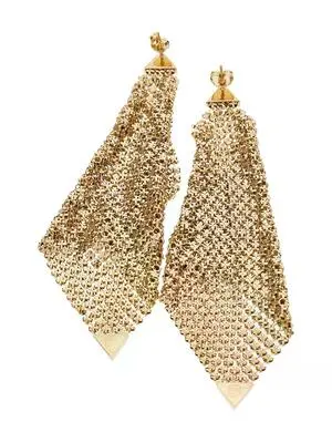 Rabanne Tone Chain Mesh Drop Earrings - Gold