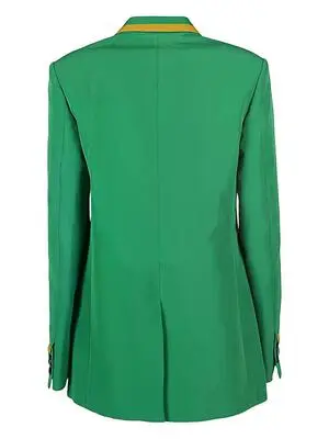 ALESSANDRO ENRIQUEZ Contrast-trim Single-breasted Blazer