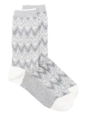 Missoni Zig-zag Pattern Socks - Grey