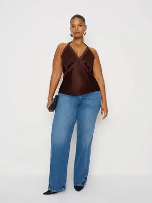 Lace Trim Halter Neck Tops