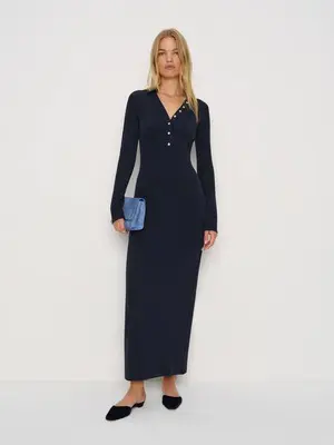 REFORMATION Aubrey Knit Maxi Dress - Blue