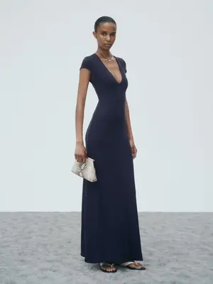 REFORMATION Eloise Knit Maxi Dress - Blue