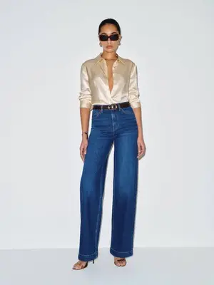REFORMATION Raya Fitted Silk Shirt - Ivory