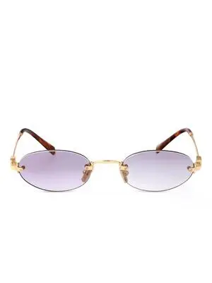 Miu Miu Oval-frame Sunglasses - Gold