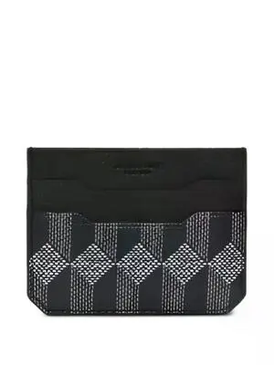 AU DEPART Geometric-pattern Card Holder - Black