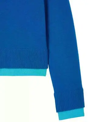 STUDIO TOMBOY Layered Round-neck Sweater - Blue