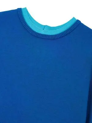 STUDIO TOMBOY Layered Round-neck Sweater - Blue
