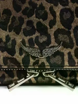 Zadig&Voltaire Mini Rock Leopard-print Chain Clutch Bag - Brown