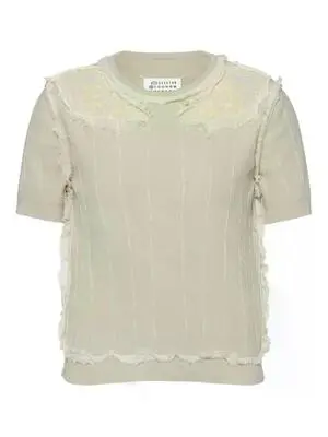 MAISON MARGIELA Ribbed Knit Top With Frayed Edges