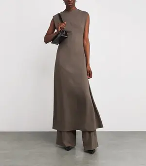 JOSEPH Woven Neva Comfort Cady Maxi Dress - Brown