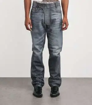 424 Denim-effect Leather Trousers
