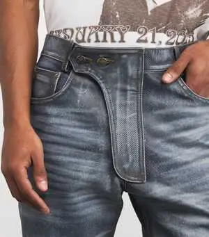 424 Denim-effect Leather Trousers