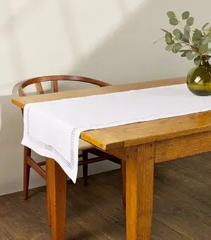 DEA Linen Embroidered Liri Table Runner