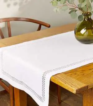 DEA Linen Embroidered Liri Table Runner