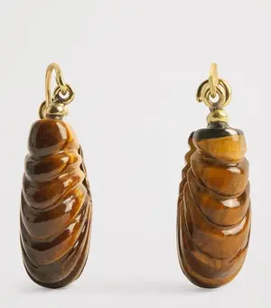 Ulla Johnson Tiger Eye Zora Hoop Earrings