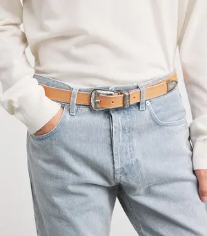 Eleventy Nubuck Leather Belt