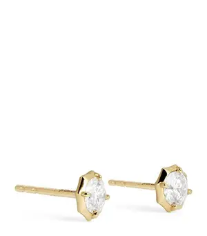 JADE TRAU Sophisticate Diamond Stud Earrings - Gold
