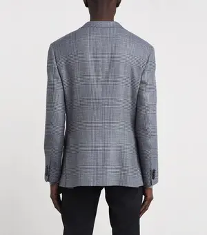 Brioni Wool-silk Houndstooth Check Blazer