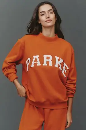 PARKE Varsity Mock-Neck Sweatshirt Amber