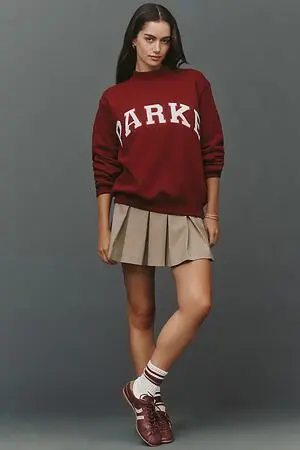 PARKE Varsity Mock-neck Sweatshirt - Maroon