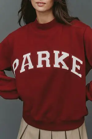 PARKE Varsity Mock-neck Sweatshirt - Maroon