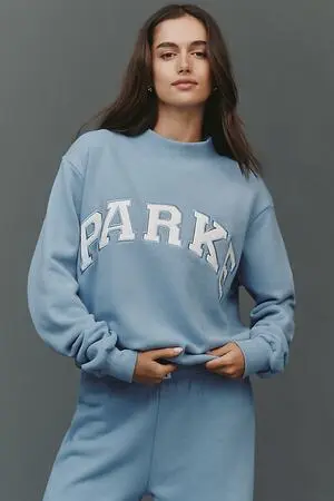 PARKE Varsity Mock-Neck Sweatshirt Sky