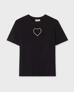 CLOEYS T-shirt With Heart Detail - Black
