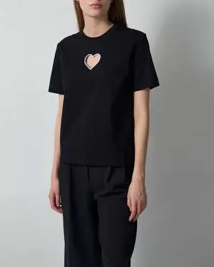 CLOEYS T-shirt With Heart Detail - Black