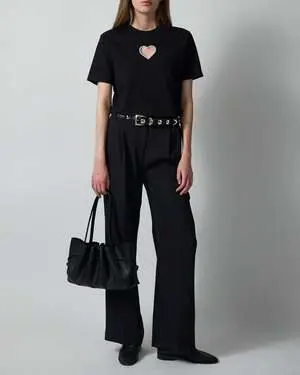 CLOEYS T-shirt With Heart Detail - Black