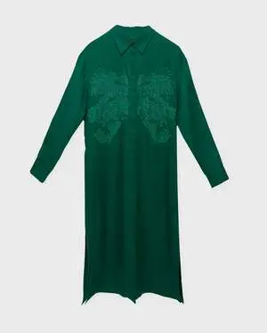 Max Mara Megaton Embroidered Shirt Dress