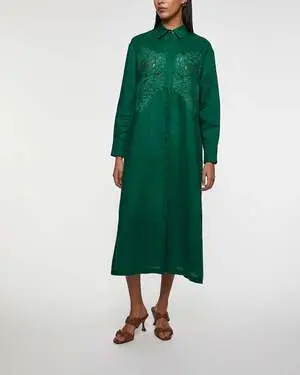 Max Mara Megaton Embroidered Shirt Dress