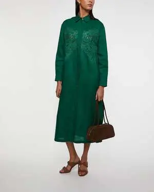 Max Mara Megaton Embroidered Shirt Dress