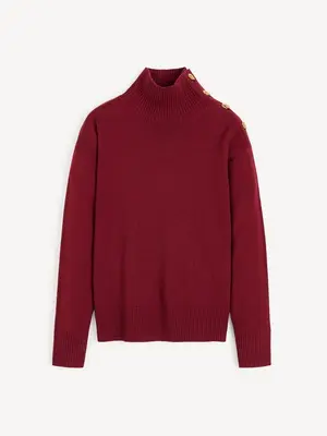 BY MALENE BIRGER Wool Sweater With Buttoned Shoulder - Cabernet
