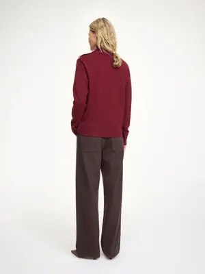 BY MALENE BIRGER Wool Sweater With Buttoned Shoulder - Cabernet