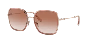 COACH Rose Gold And Pink Glitter Sunglasses - Pink Gradient